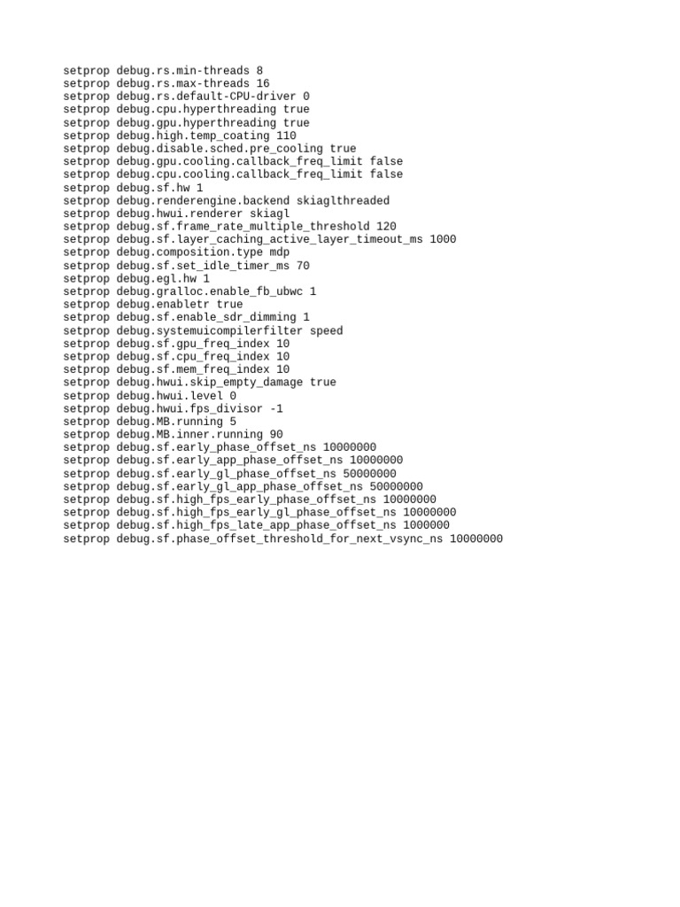 Setprop Performance | PDF