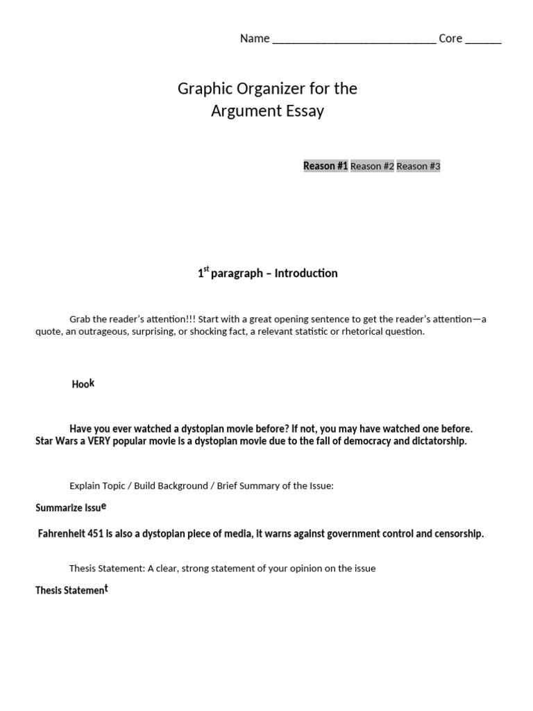 Argument Organizer This Due March 4 Right | PDF | Dystopia