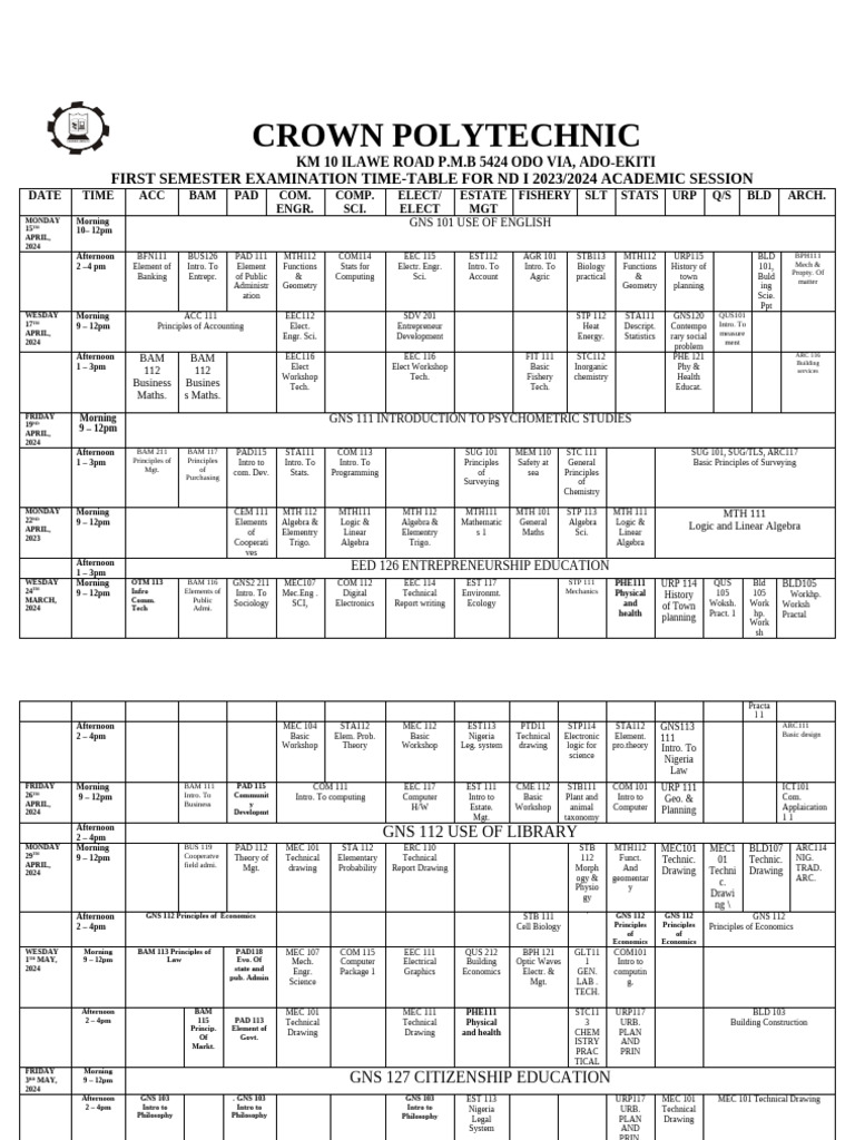 Crown Poly 20242025 | PDF | Science