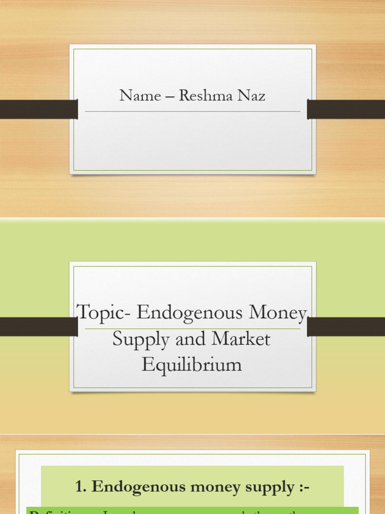 Endogenous Money Supply & Market Equilibrium | PDF | Economic ...