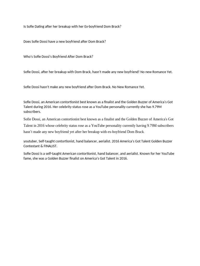 Sofie Dossi Boyfriend | PDF