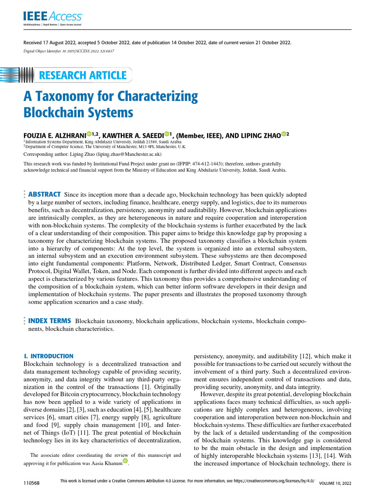 A Taxonomy For Characterizing Blockchain Systems | PDF | Cryptocurrency | System