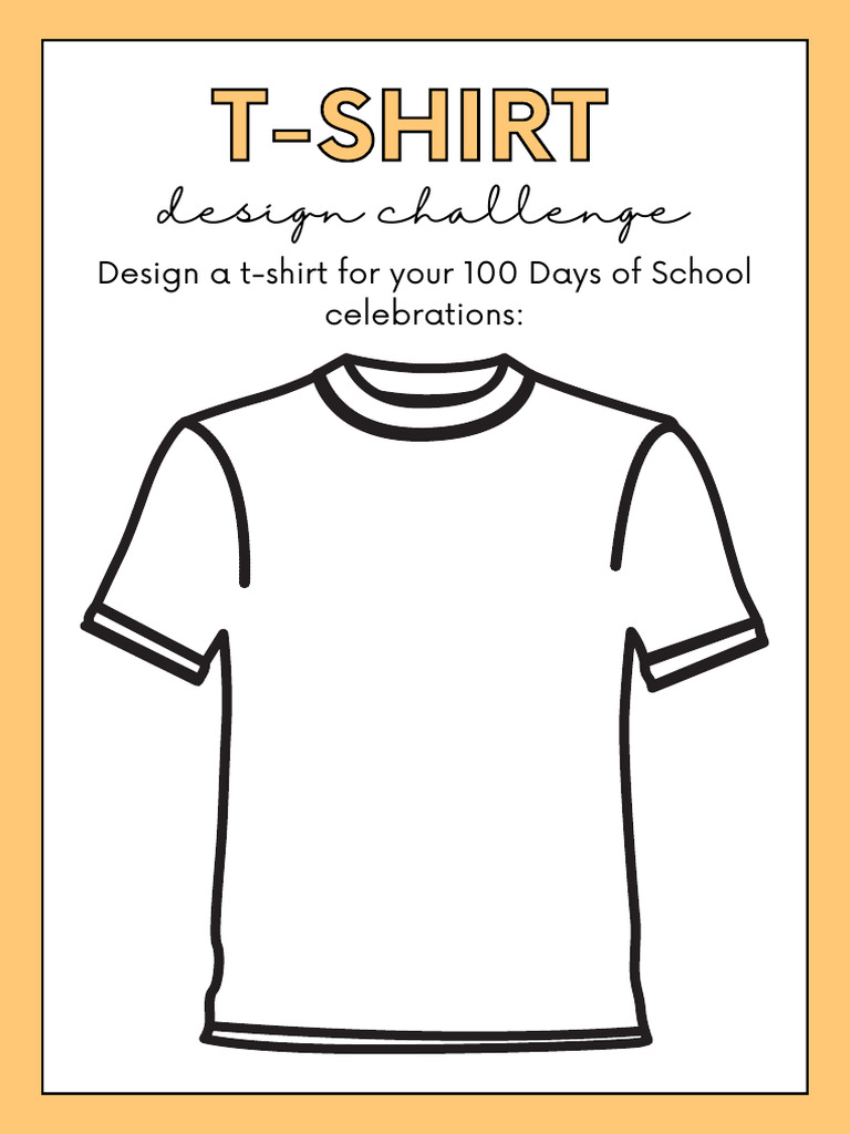 Orange T-Shirt Design Worksheet | PDF