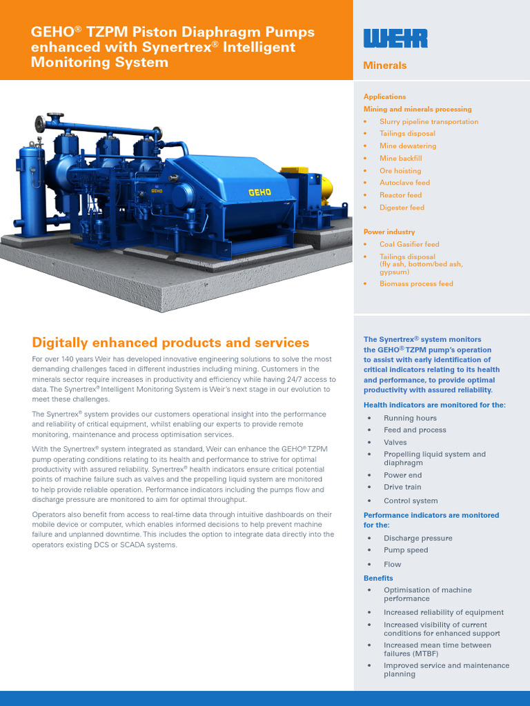 Geho TZPM Syntertrex Spec Sheet | PDF | Pump | Microsoft Azure