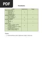 Scale For Ranking Health Conditions and Problems According To ...