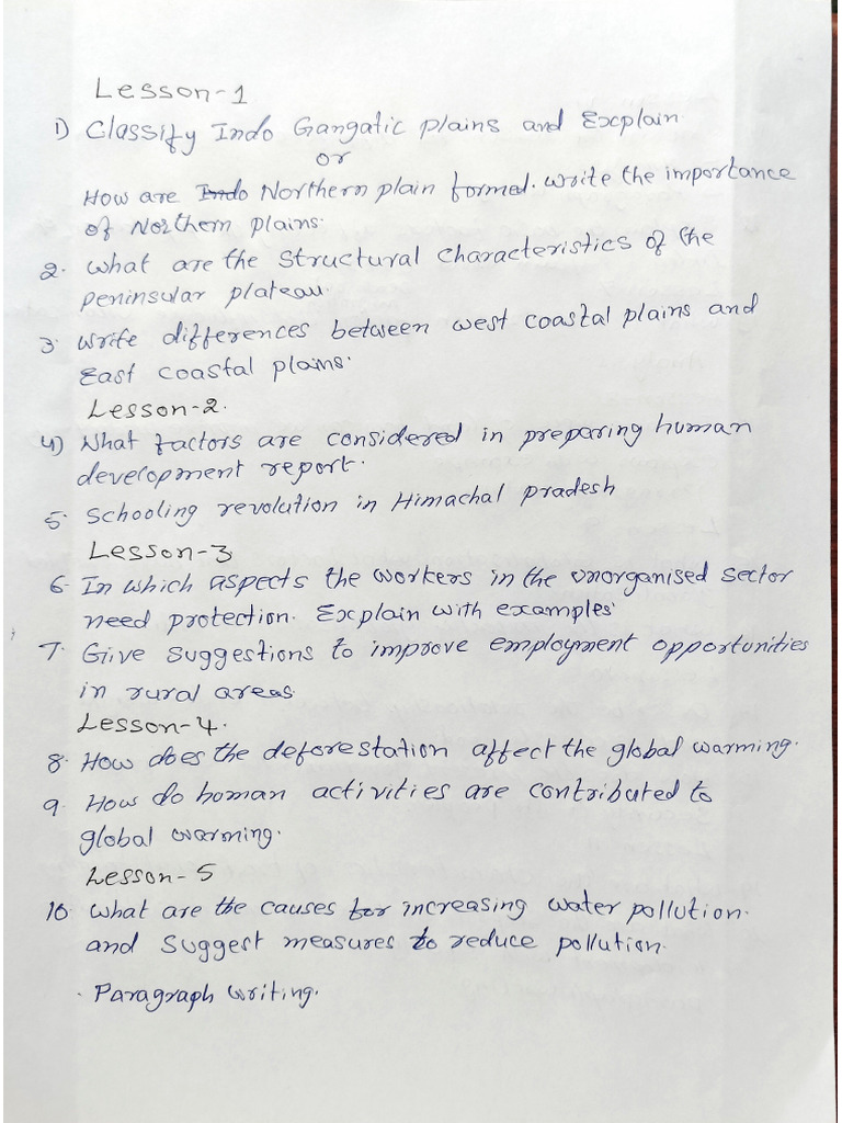 Some Important Questions SOCIAL STUDIES | PDF