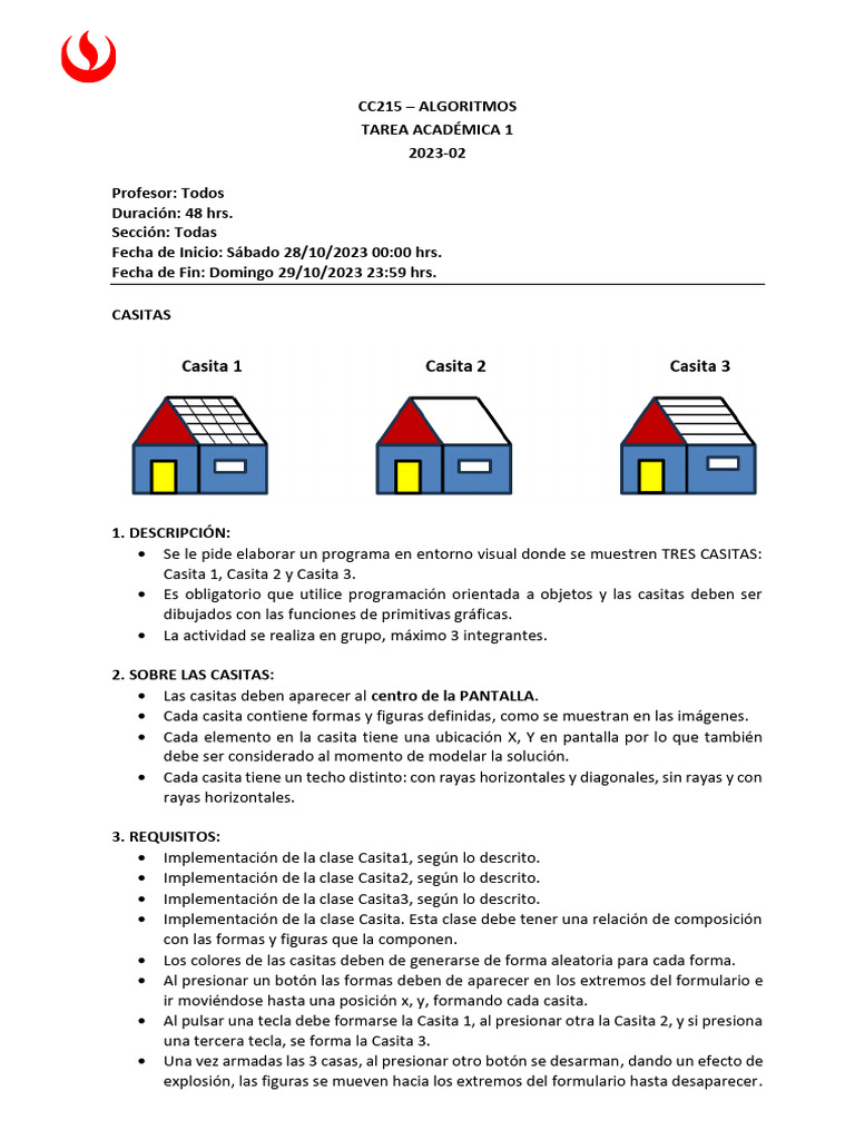 Tarea Académica 1 - CC215 - ALGORITMOS | PDF | Programación de ...