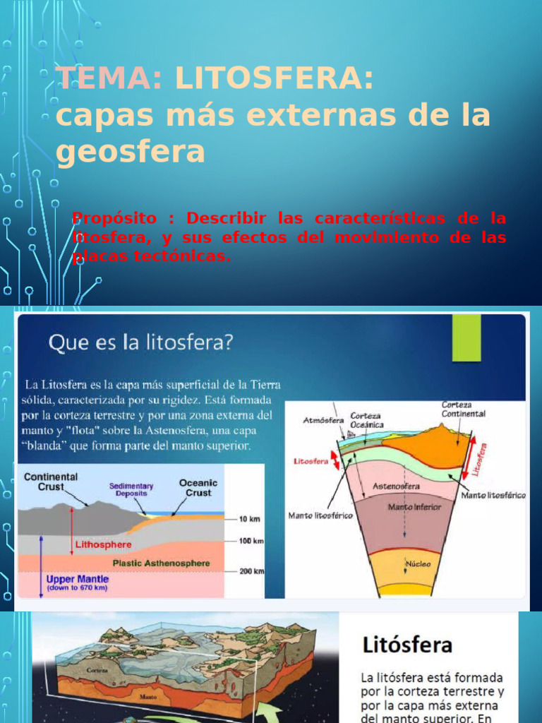 Características y movimientos de la litosfera | PDF | Ciencias sociales