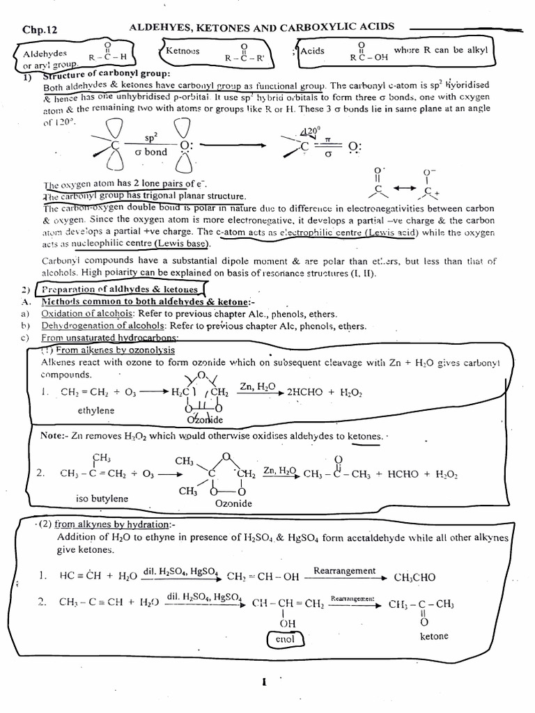 Aldehydes Ketones and Carboxylic Acids Notes | PDF | Carboxylic Acid ...