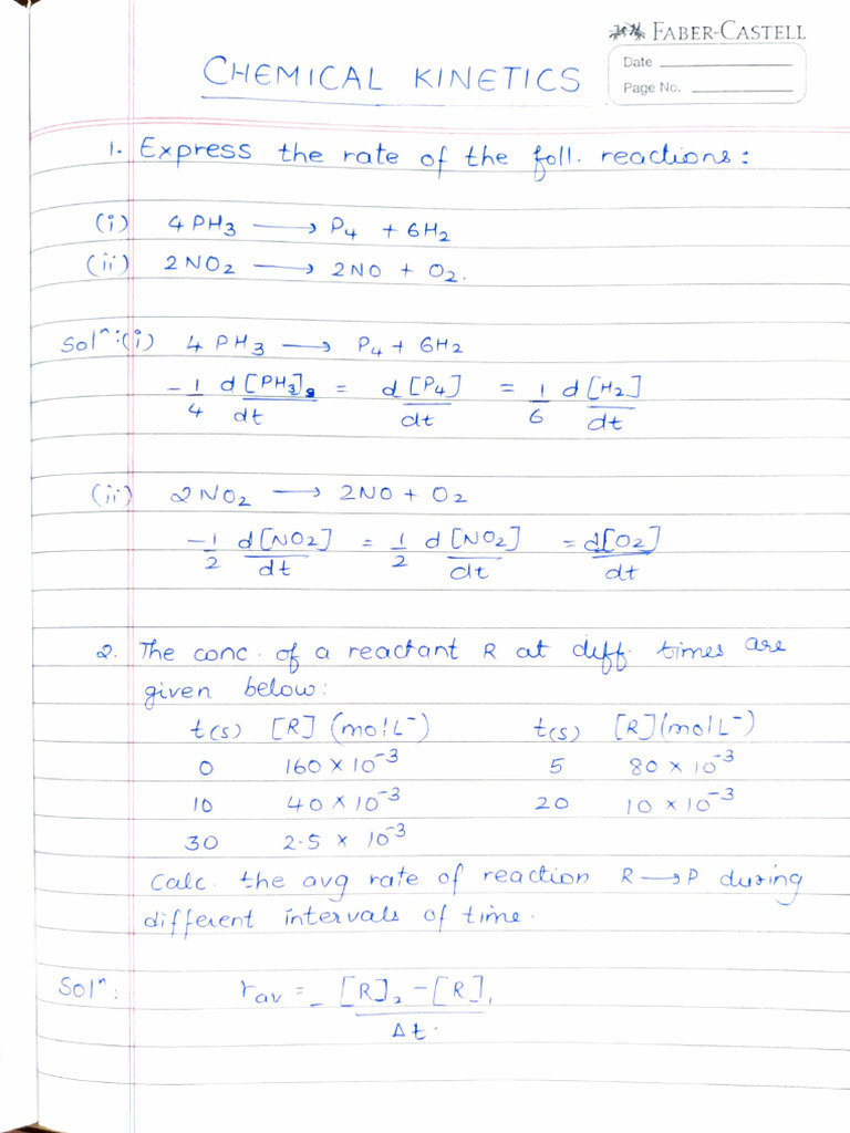 CH-3 Chem Kinetics Problems | PDF | Chemistry | Physical Chemistry