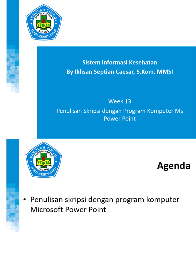W13 - Penulisan Skripsi Dengan Program Ms Power Point | PDF | Karier & Perkembangan | Seni