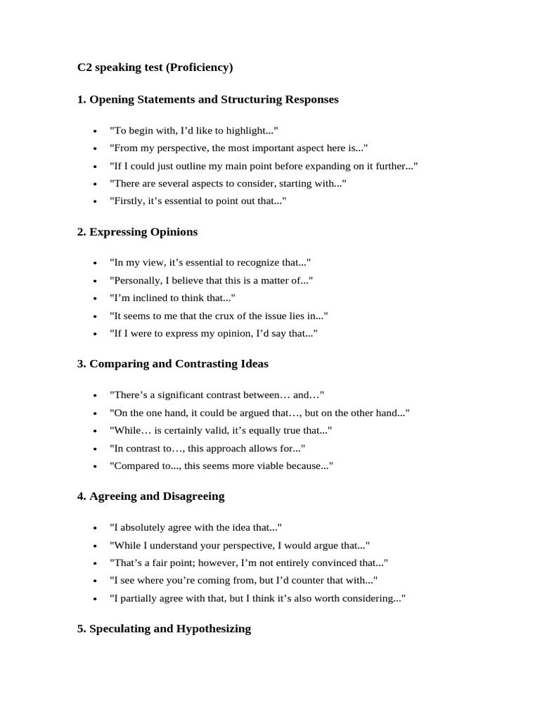 C2 Speaking Test | PDF | Cognition