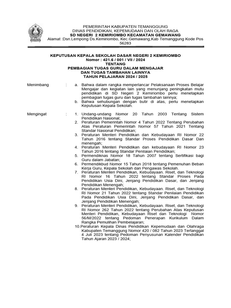 SKBM Dan Jadwal 2024-2025 | PDF