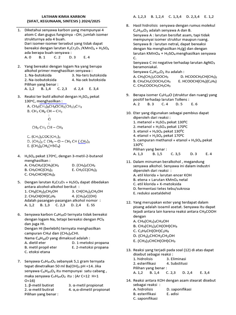 Lat Sifat Kegunaan Sintesis K Karbon Final. 241013 202808 | PDF