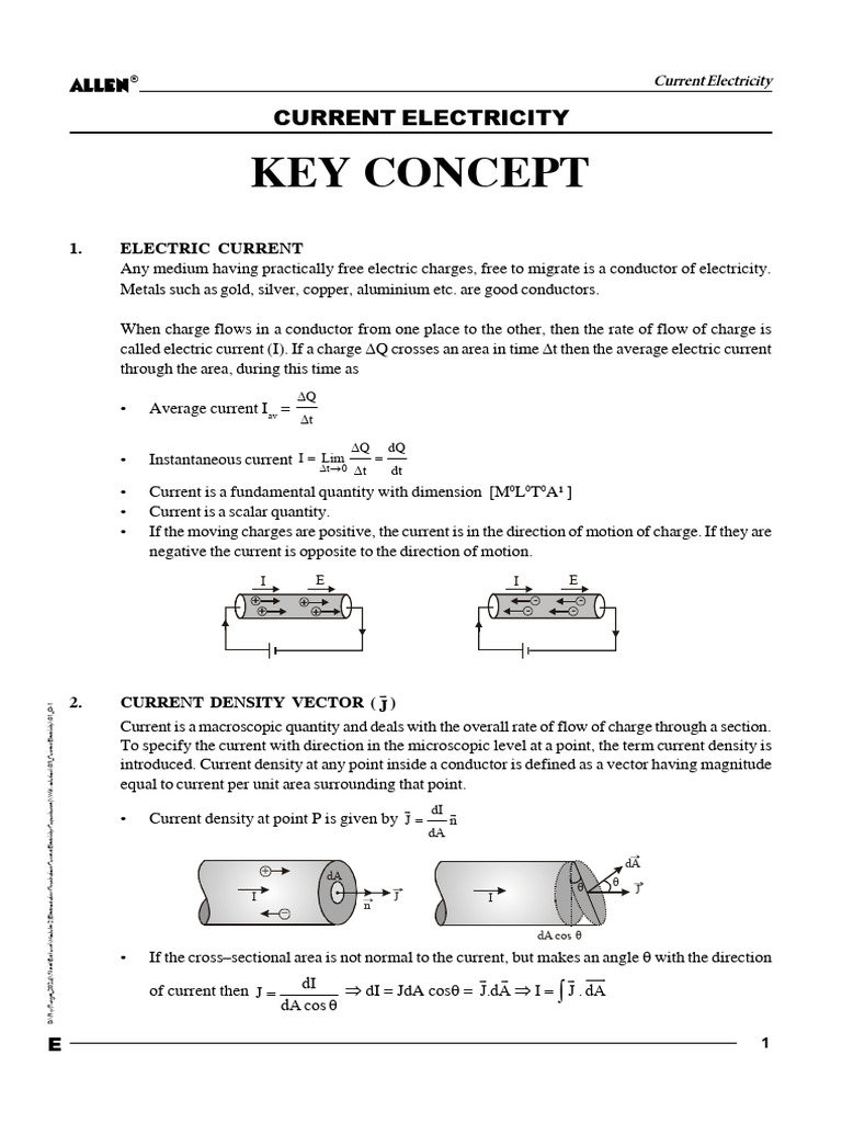 Sheet # Current Electricity (Theory + Exercises) | PDF | Anode ...