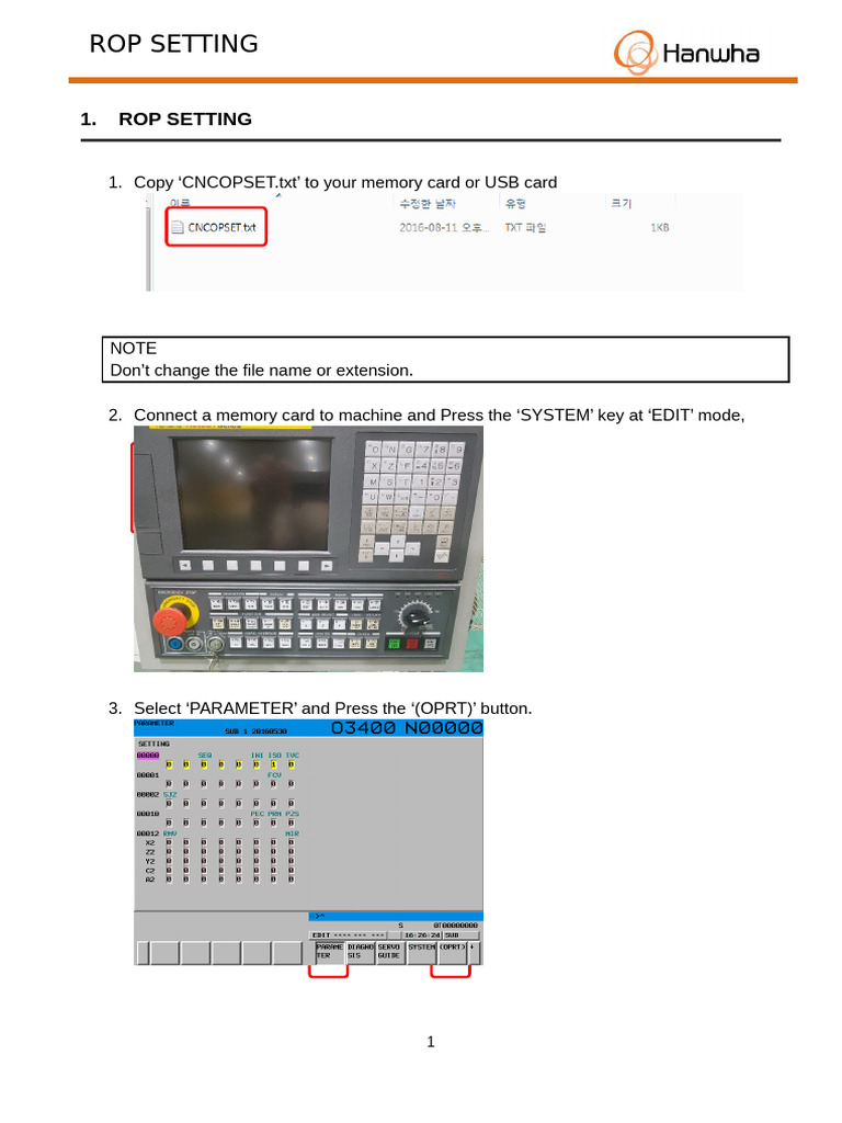 Fanuc Rop Setting Ver1 20171103 | PDF