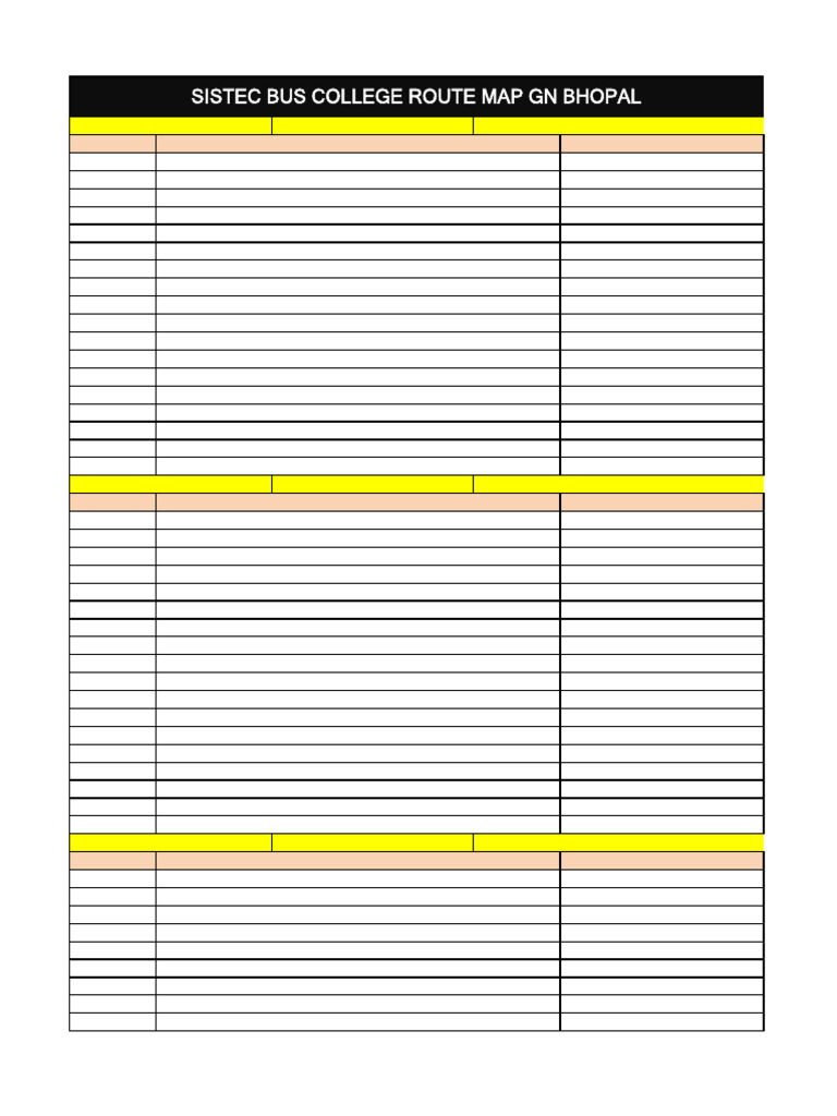 Sistec Route List Winter 2024-25 | PDF