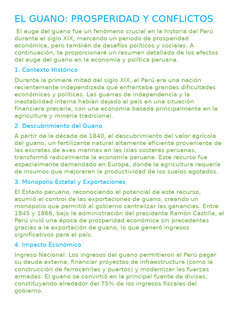 El Guano | PDF | Perú | Economias