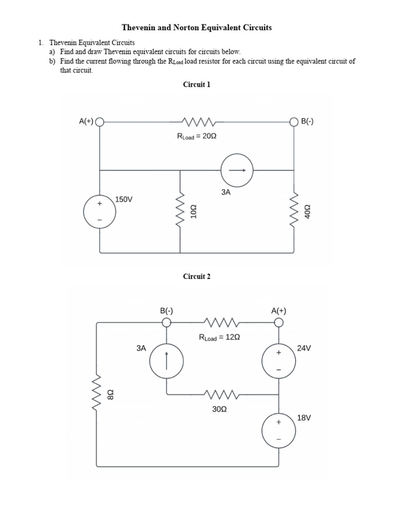 Thevenin & Norton Circuit Analysis | PDF