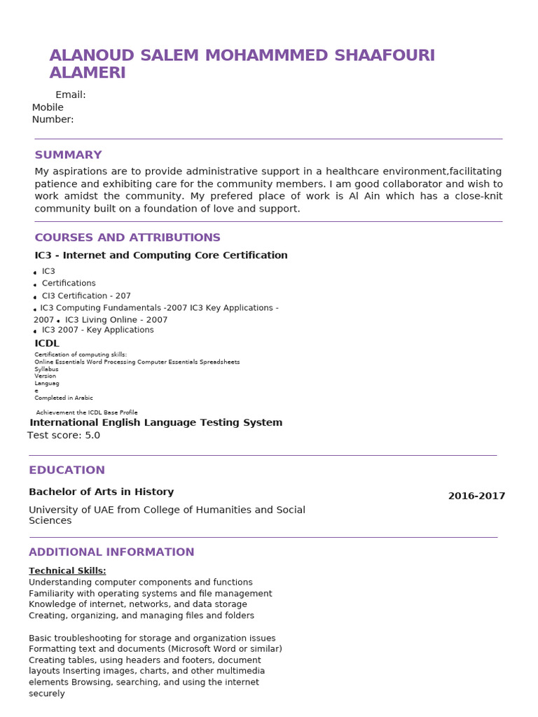 Alanoud Salem Mohammmed Shaafouri Alameri: IC3 - Internet and Computing ...