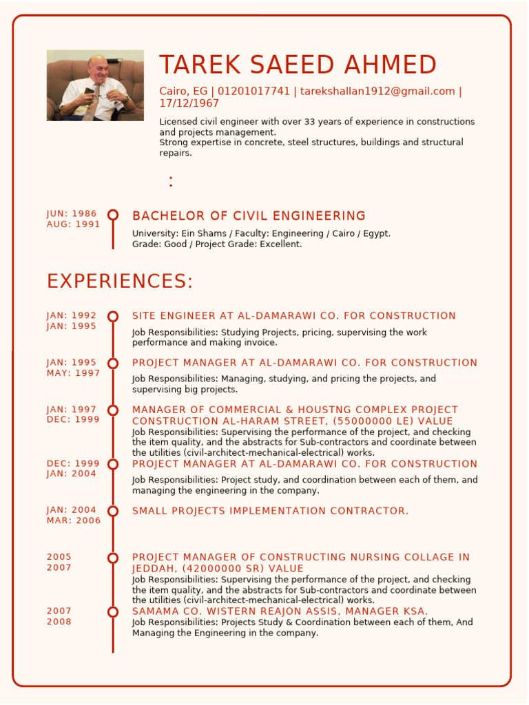 tarek new resume | PDF | Riyadh | Engineering