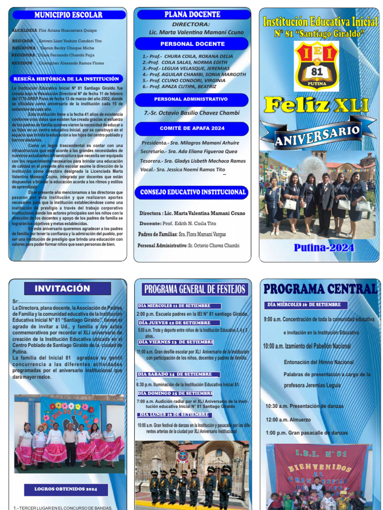 Programa de Aniversario 81 | PDF