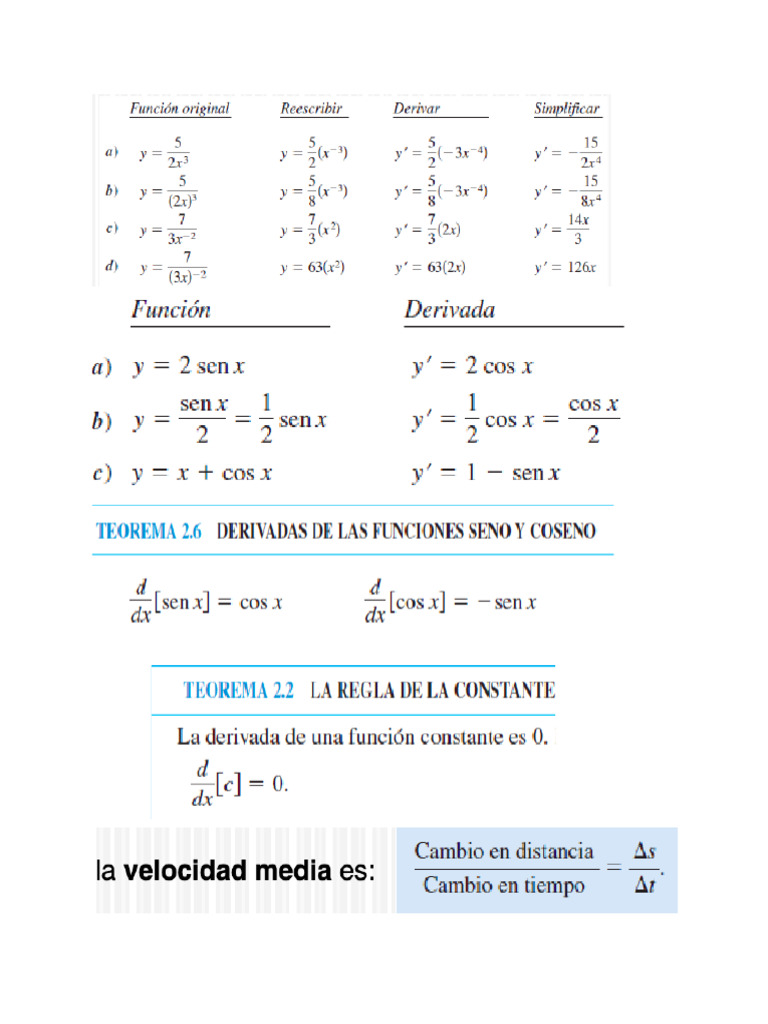 Formulas Cálculo | PDF