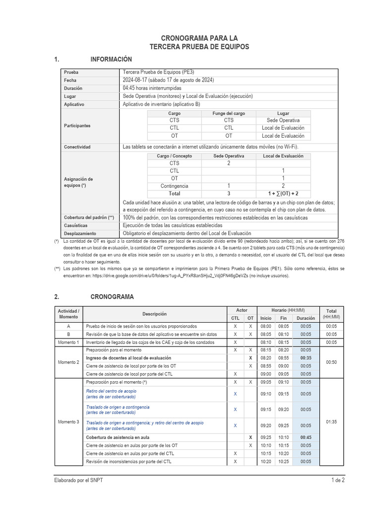 Cronograma PE3 v2.0 | PDF | Tableta | Ciencias de la Computación