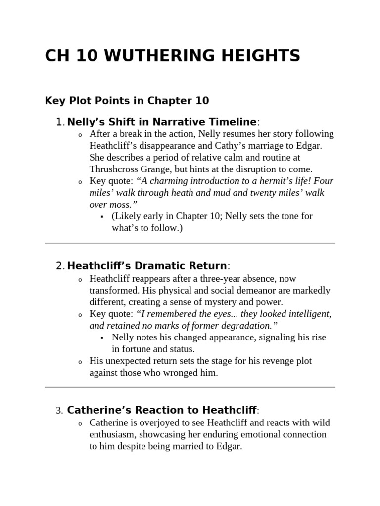 CH 10 Wuthering Heights 2 | PDF | Heathcliff (Wuthering Heights ...