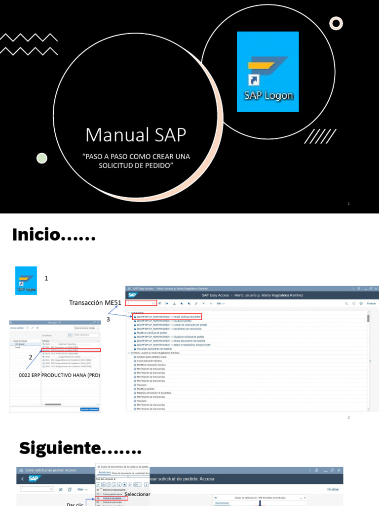Manual SAP Crear Solicitud de Pedido | PDF | Informática