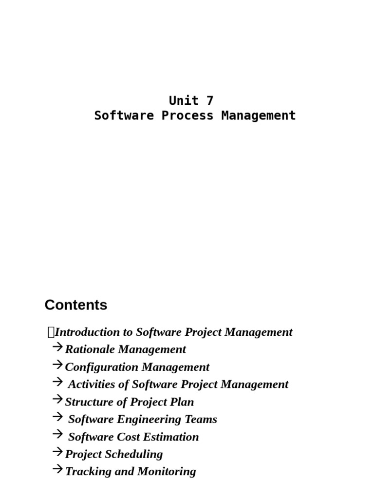 Unit 7 OOSE Software Process Management | PDF | Project Management | Computing