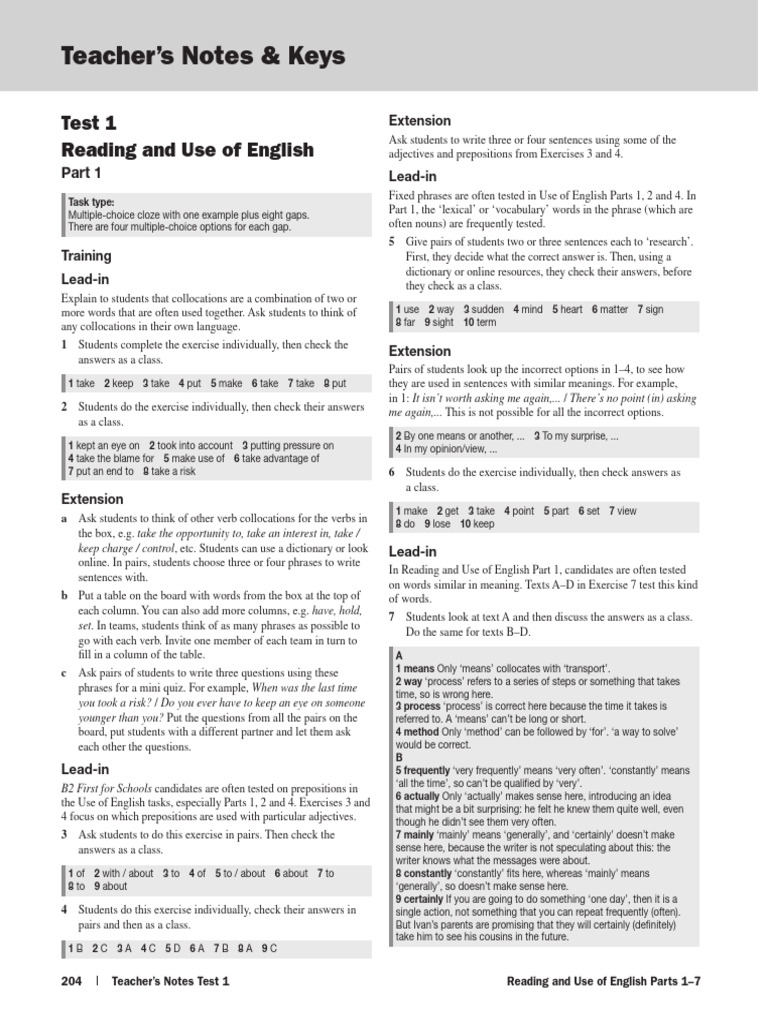 B2FFS Trainer3 Teacher Notes and Answer Key | PDF | Verb | Adverb