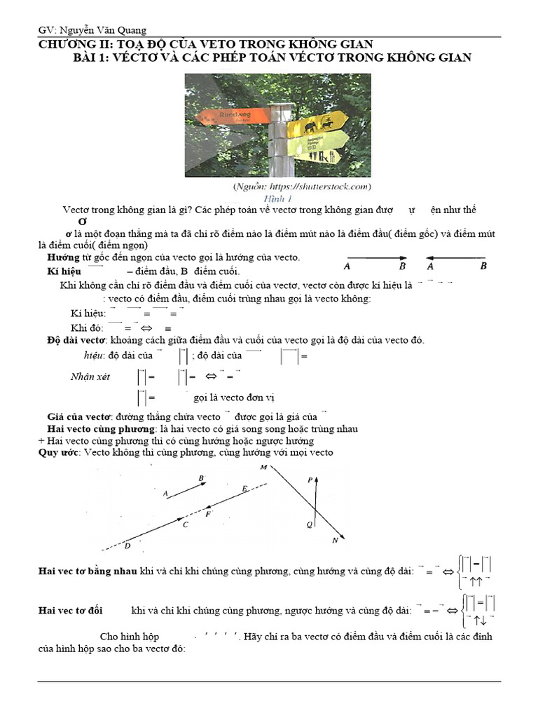 Ndu-CH2-Bài 1- Vecto Trong Khong Gian-ĐỀ | PDF
