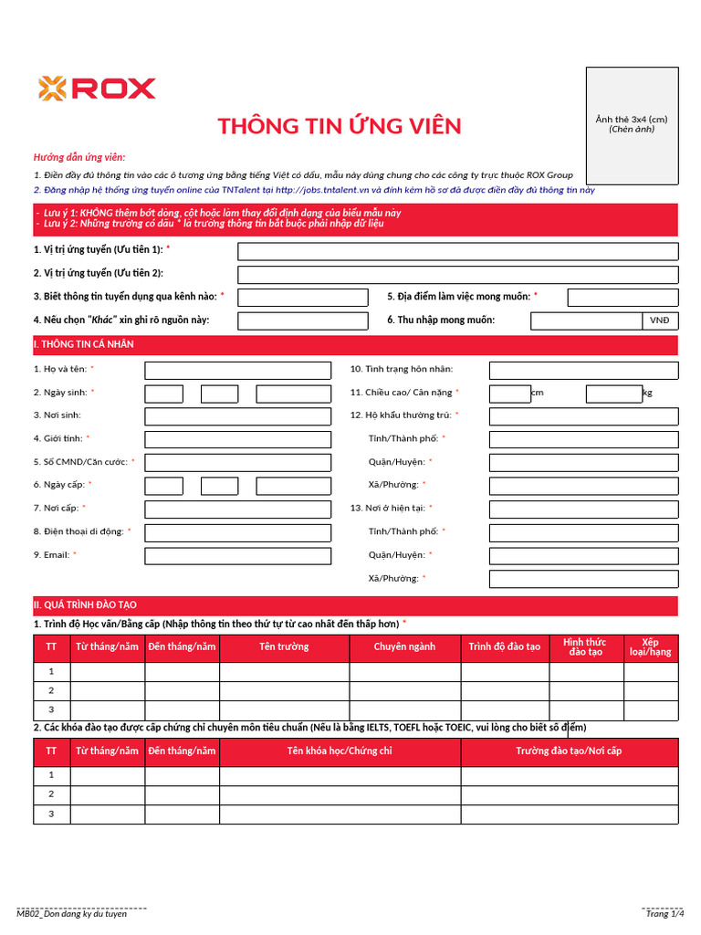 Don Dang Ky Du Tuyen ROX Group | PDF