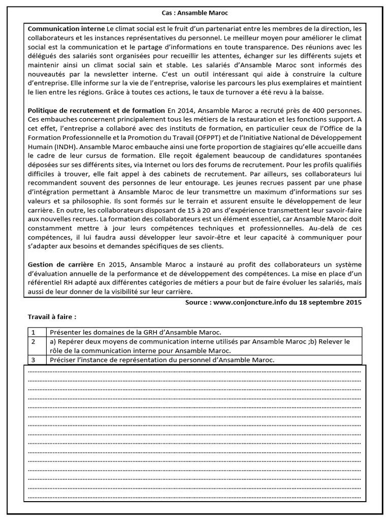 Recrutement et communication chez Ansamble | PDF | Recrutement ...