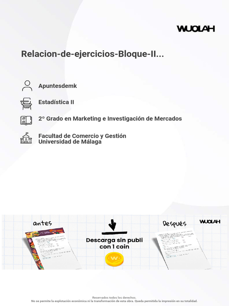 Wuolah Free Relacion de Ejercicios Bloque II Parte 1 | PDF