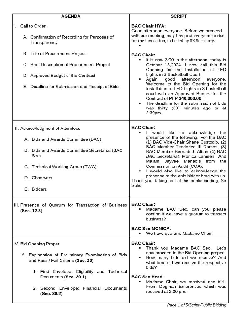 Script Role Play Procurement | PDF | Government