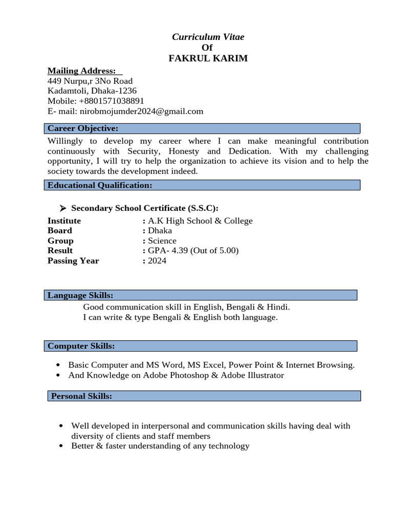 Curriculum Vita4 | PDF | Career & Growth | Business