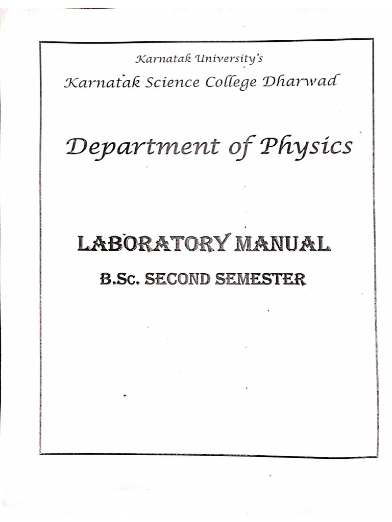 B.SC 2 Semester Lab Manual | PDF