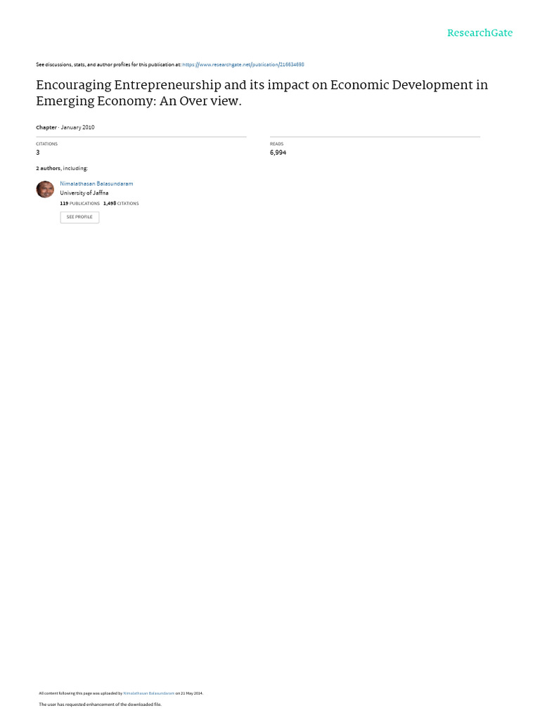 Encouraging Entrepreneurship and Its Impact On Economic Development in ...