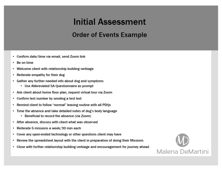 Initial Assessment Events | PDF