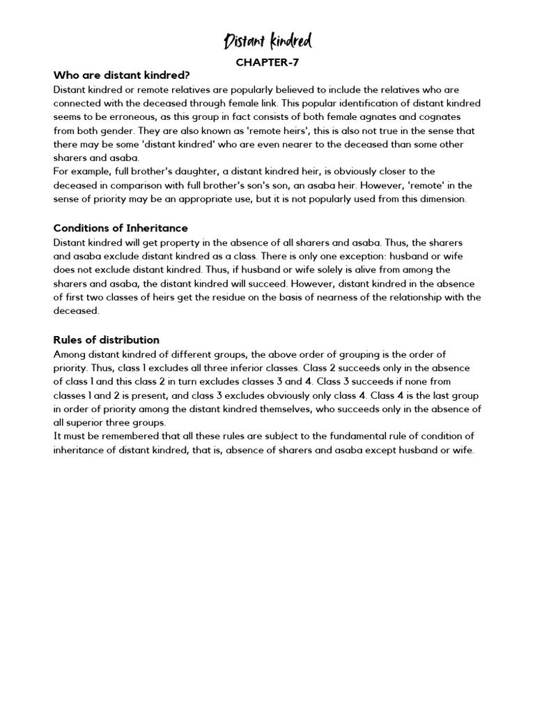 7 Distant Kindred | PDF | Wellness