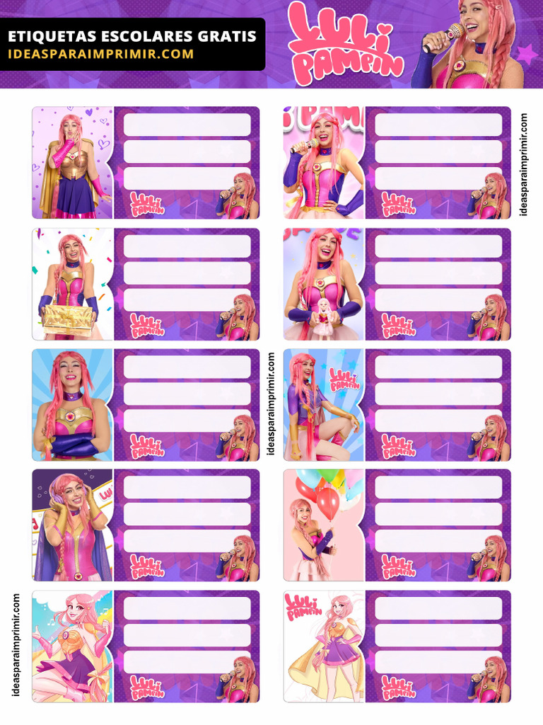 Etiquetas Escolares Luli Pampin Editables Gratis | PDF