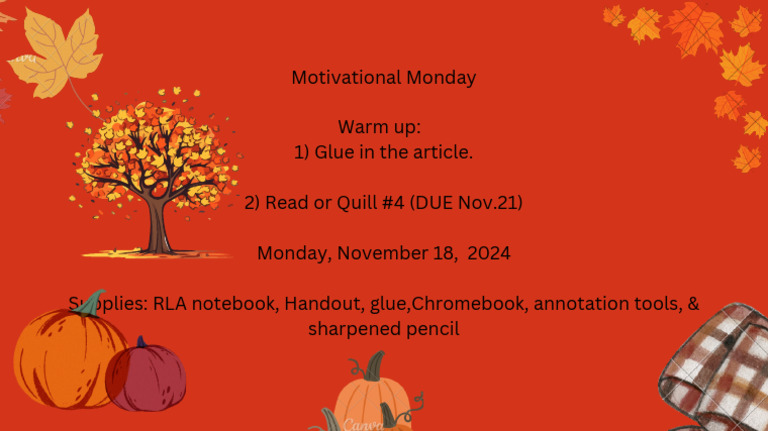 Motivational Monday Warm Up | PDF