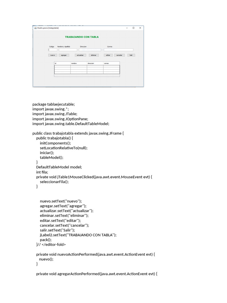 Gestión de Tablas en Java | PDF | Informática | Programación de ...