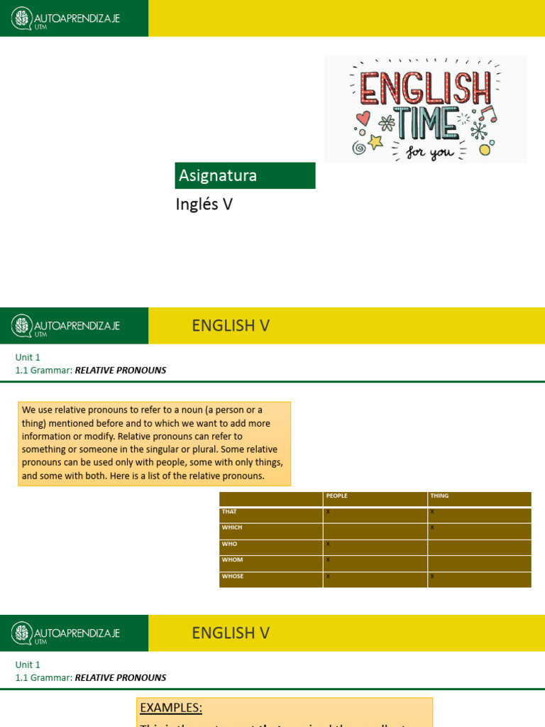 Unit 1 - Lesson 1 | PDF | English Language | Pronoun