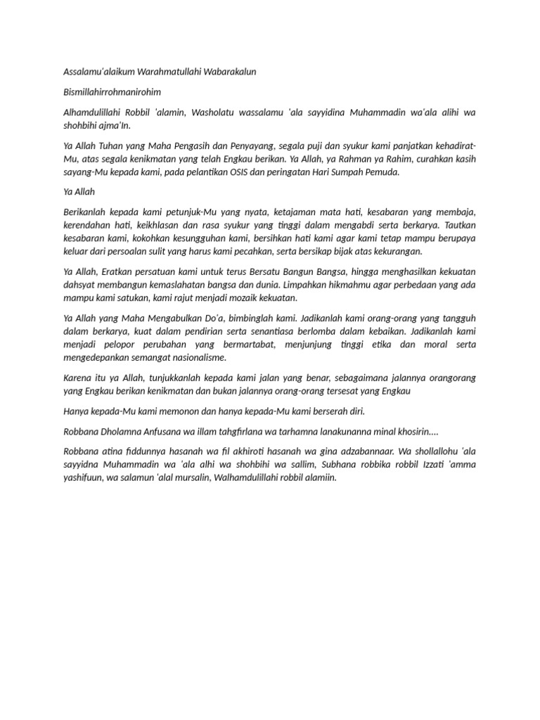 DOA | PDF | Pengembangan Diri | Gaya Hidup