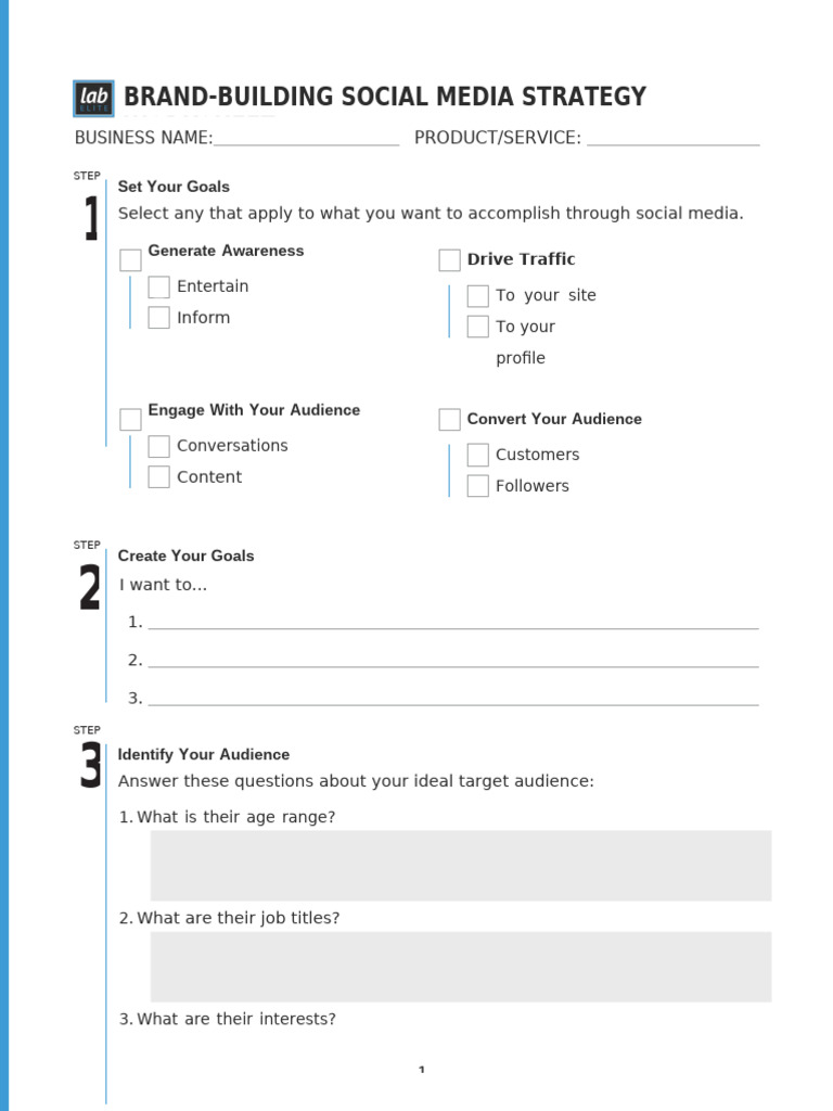 SocialMedia Strategy Worksheet v2 5 | PDF | Digital Marketing | Popular ...