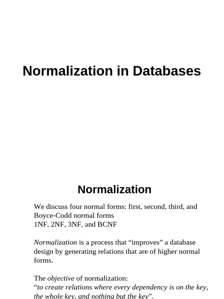 Normalization in Databases | PDF | Databases | Computing