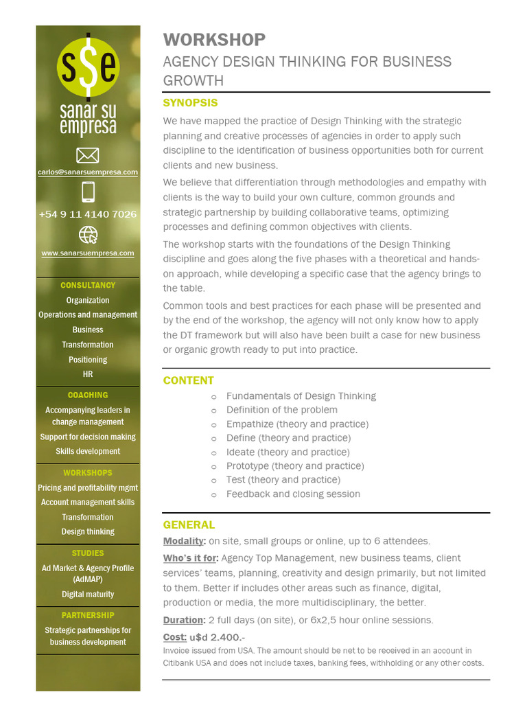 2024-INFO-Workshop-Design Thinking-AGENCIES | PDF | Design Thinking ...